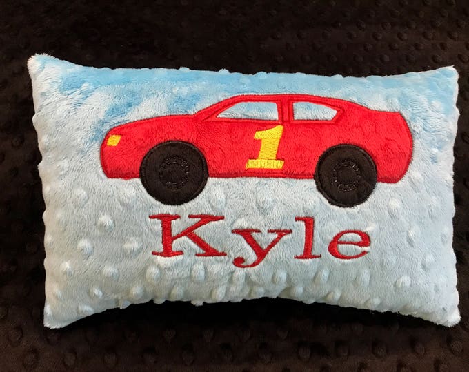 RACE CAR Pillow/race Car/turquoise Race Car Pillow/race Car/boys Pillow ...