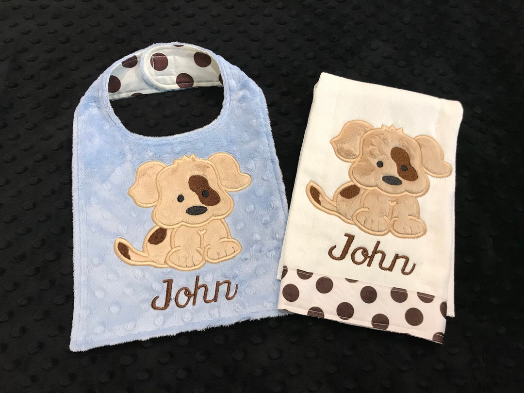 PUPPY Bib/puppy Burp and Bib Set/puppy Burp/dog Bib/doggie Bib/boys Dog ...