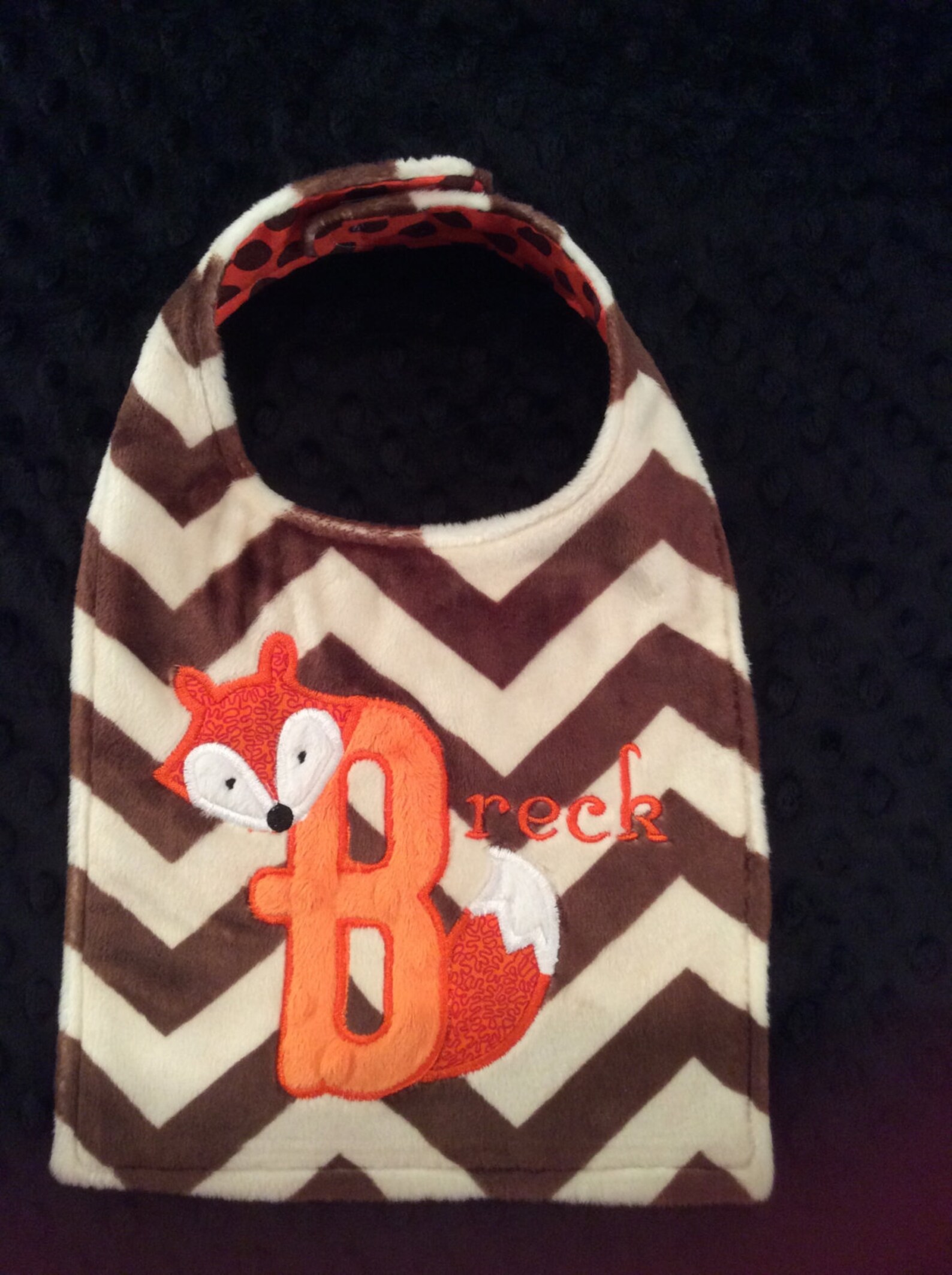 WOODLAND FOX Bib/chevron Fox Burp and Bib Set/fox Bib/fox Burp Cloth ...