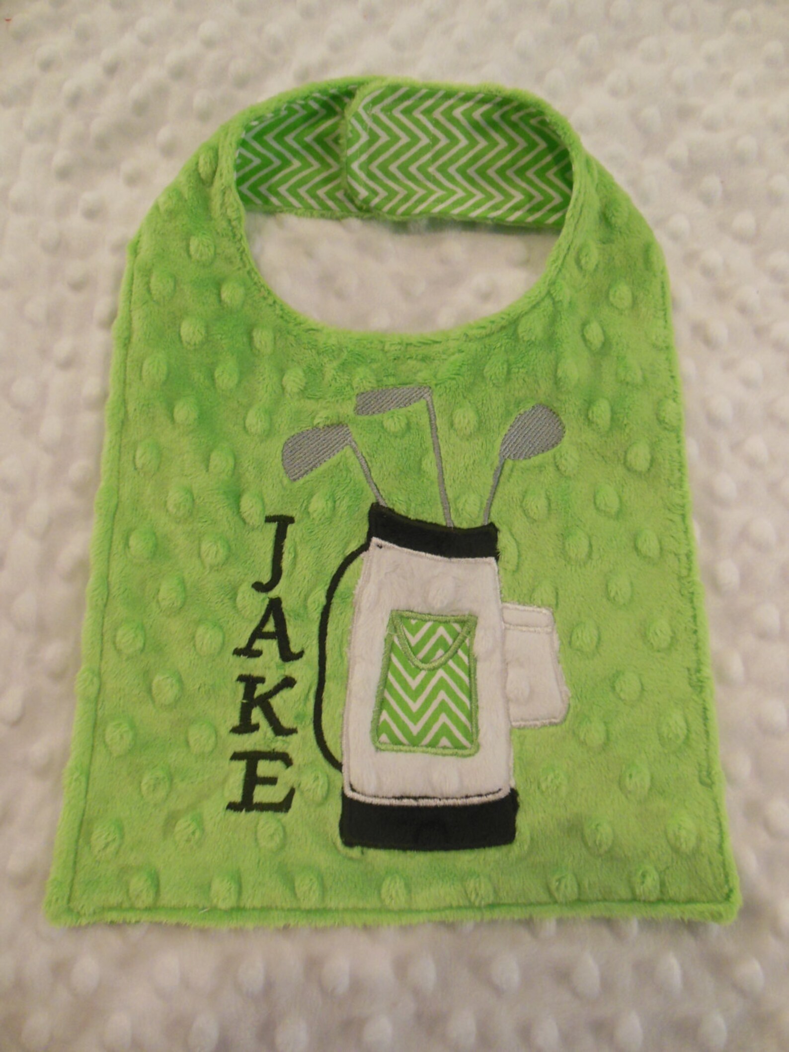 GOLF Bib/lime Green Golf Bag Bib/golfers Bib/boys Golf Bib/golf Bag Bib ...