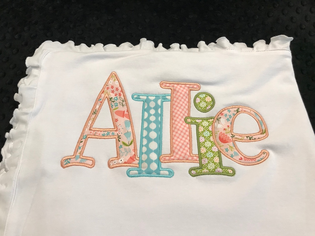 PERSONALIZED BABY Blanket/name Blanket/applique Name Blanket/baby ...