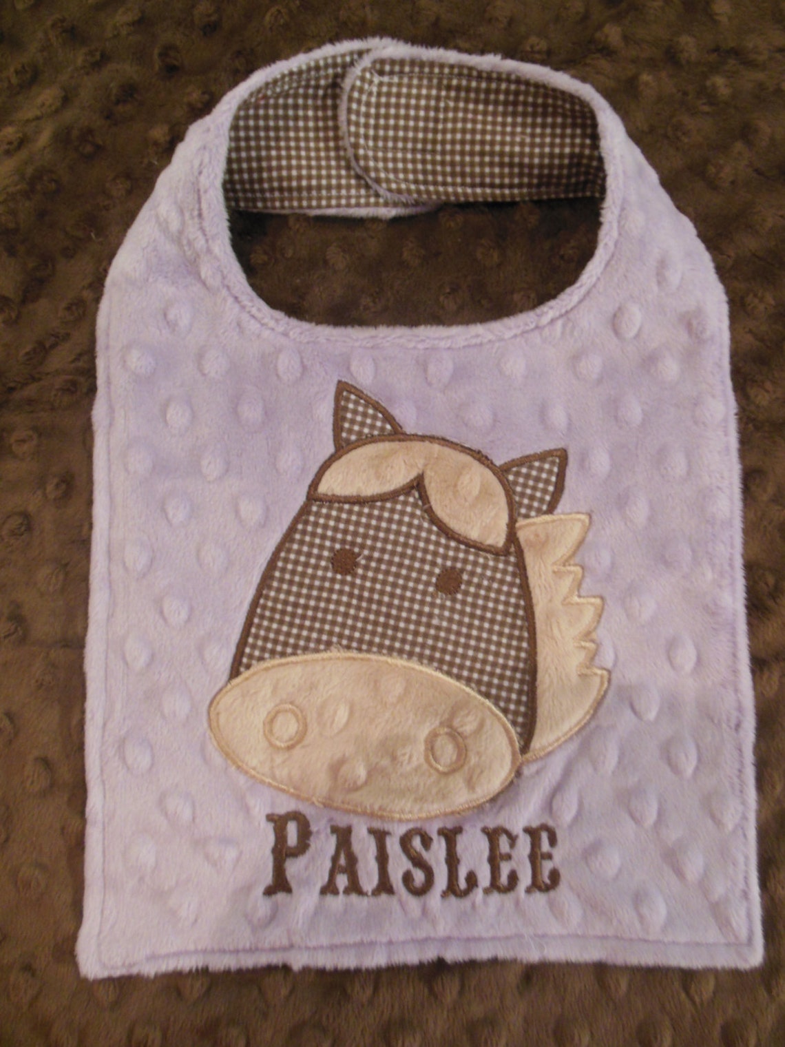 HORSE Bib/purple Horse Bib/purple Bib/girls Horse Bib/pony - Etsy