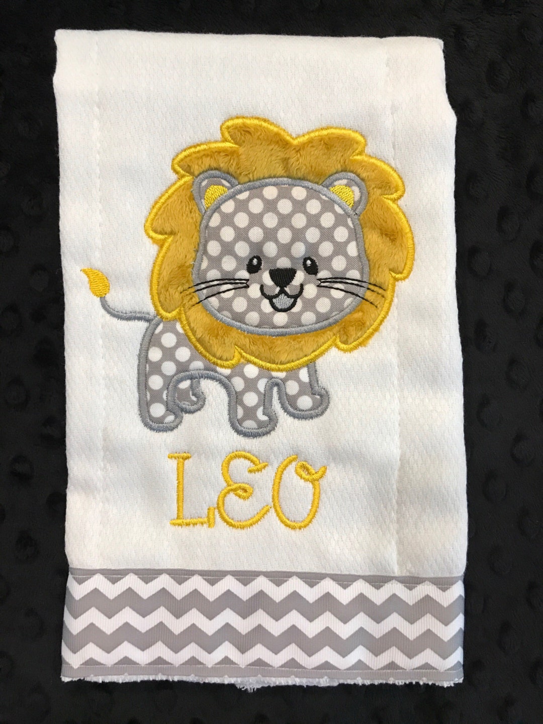 Grey Dotted Mustard Jungle Lion Burp Cloth/jungle/jungle Lion/jungle ...