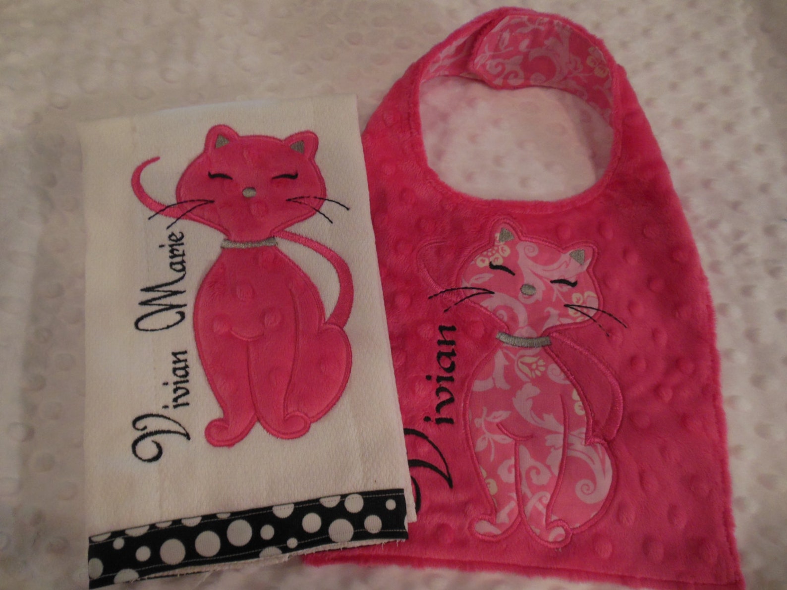 Kitty Burp and Bib Set/kitty/kitty Bib/kitty Burp/kitten/kitten Bib/cat ...