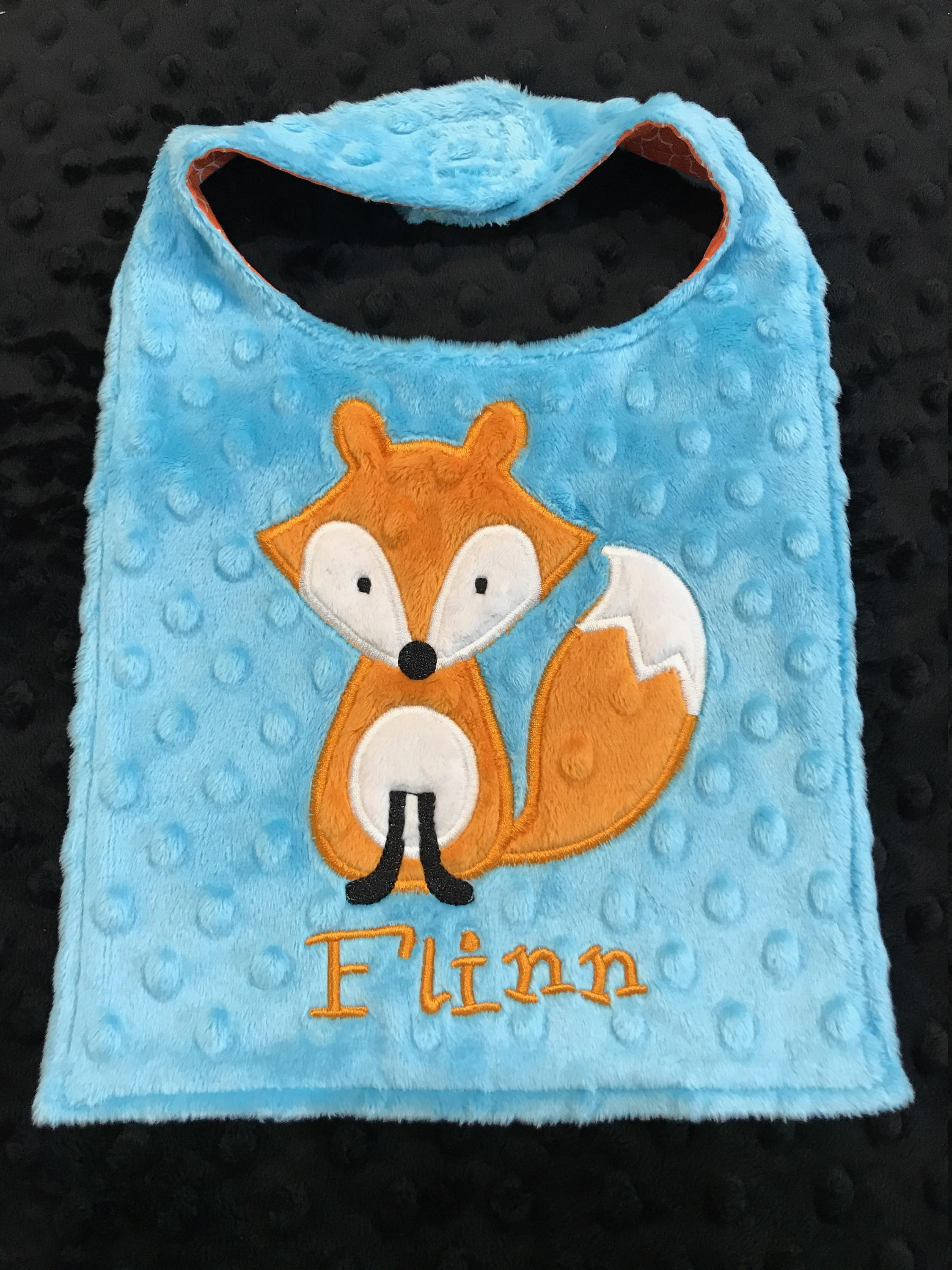 Fox Bib and Burp Set/fox/fox Bib/initial Burp Cloth/fox Bib Set ...