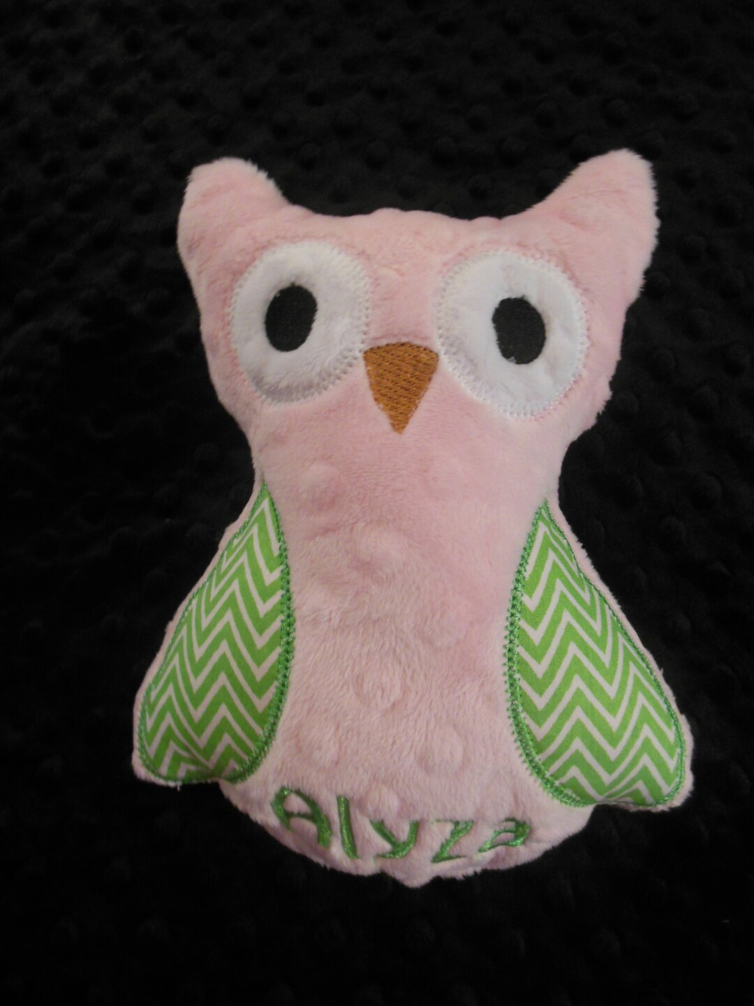 OWL/OWL Toy/pink and Lime Green Owl Monogrammed Toy/stuffed Owl ...