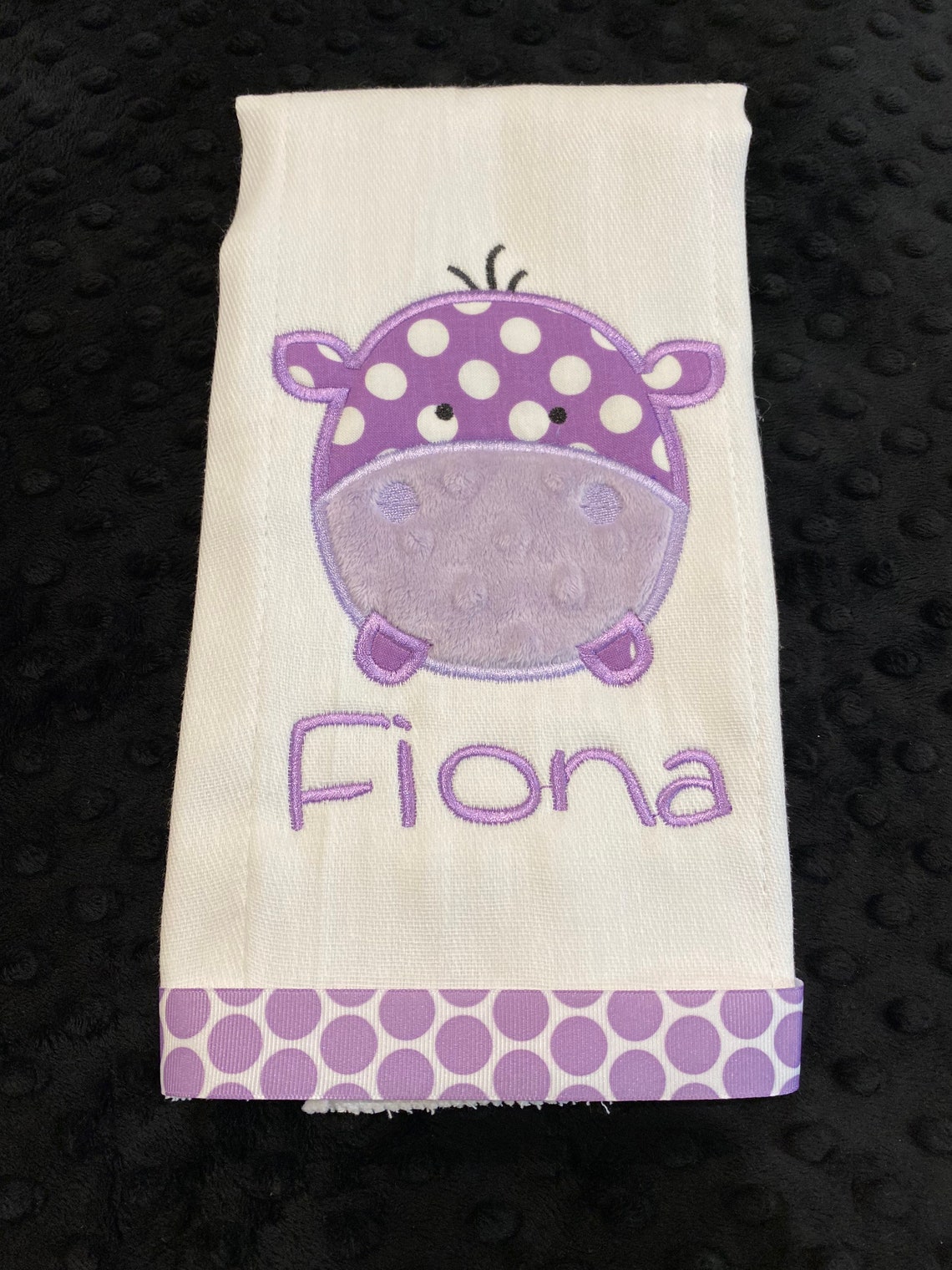 HIPPO BURP Cloth/zoo Baby/purple Hippo Burp Cloth/hippo Burp - Etsy
