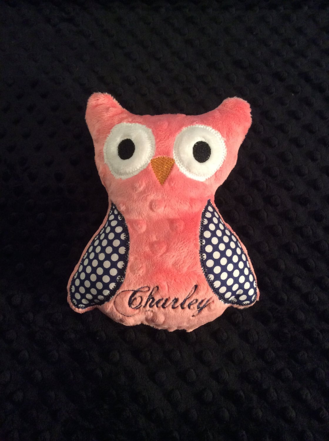 Owl/owl Toy, Coral and Navy Owl/owl/stuffed Owl/stuffed Toy ...