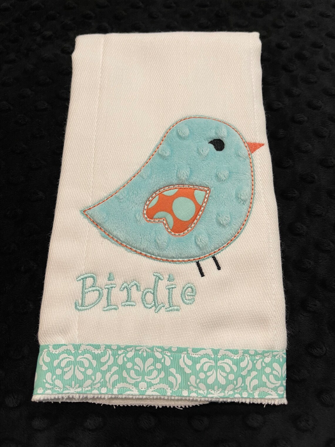 GIRLS BURP Cloth/sweet Tweet Birdie Burp Cloth/bird Burp Cloth/girly ...
