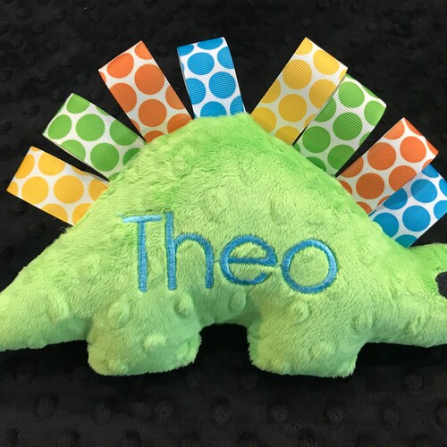 Dinosaur/lime Green Dinosaur Loopy Toy/minky - Etsy