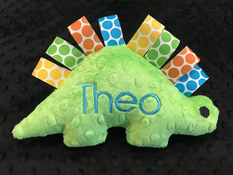 Dinosaur/lime Green Dinosaur Loopy Toy/minky | Etsy