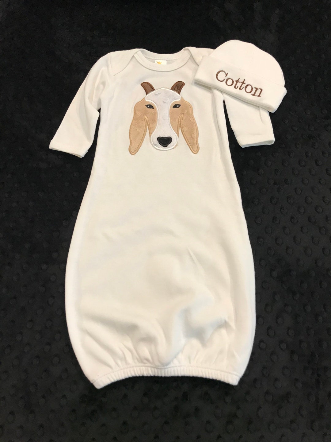 BABY Gown/goat Baby Gown and Matching Hat/going Home Set/coming Home ...