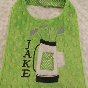 GOLF Bib/lime Green Golf Bag Bib/golfers Bib/boys Golf Bib/golf Bag Bib ...