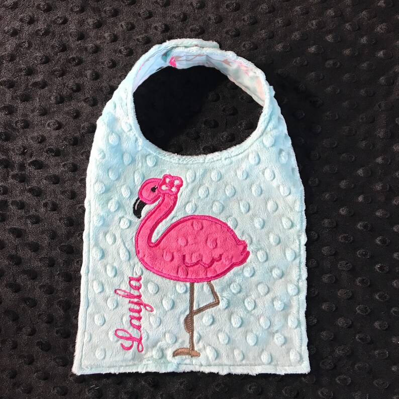 FLAMINGO BIB Set/pink Flamingo Burp and Bib/flamingo Bib/flamingo Burp ...