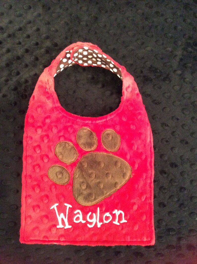 PUPPY Bib/red Puppy Paw Bib/puppy Bib/puppy Paw/dog Bib/doggie - Etsy