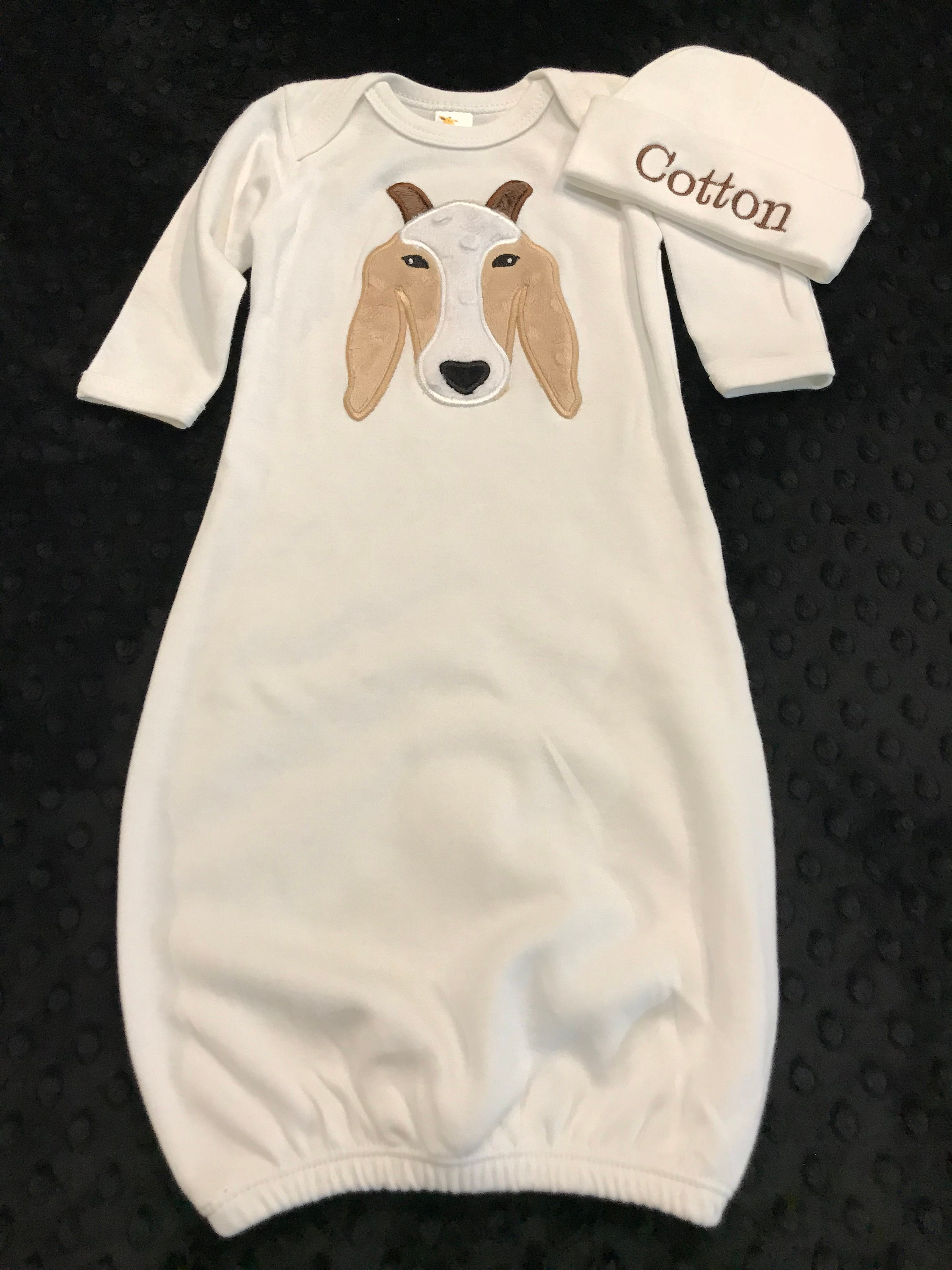 BABY Gown/goat Baby Gown and Matching Hat/going Home | Etsy