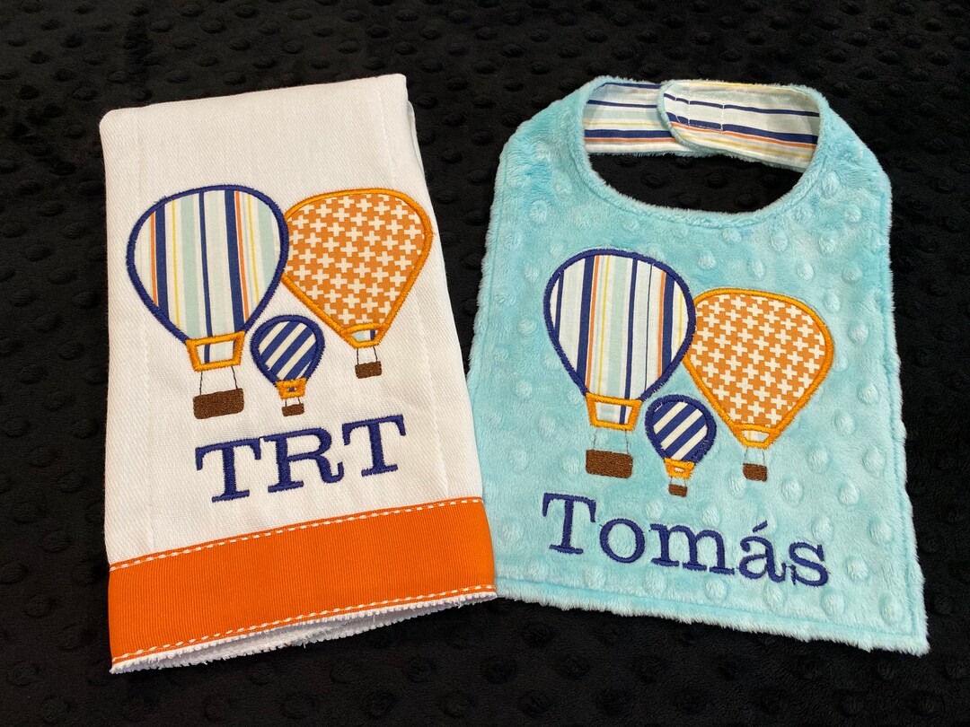 HOT AIR Balloon/burp and Bib Set/hot Air Balloon Bib/hot Air Balloon ...