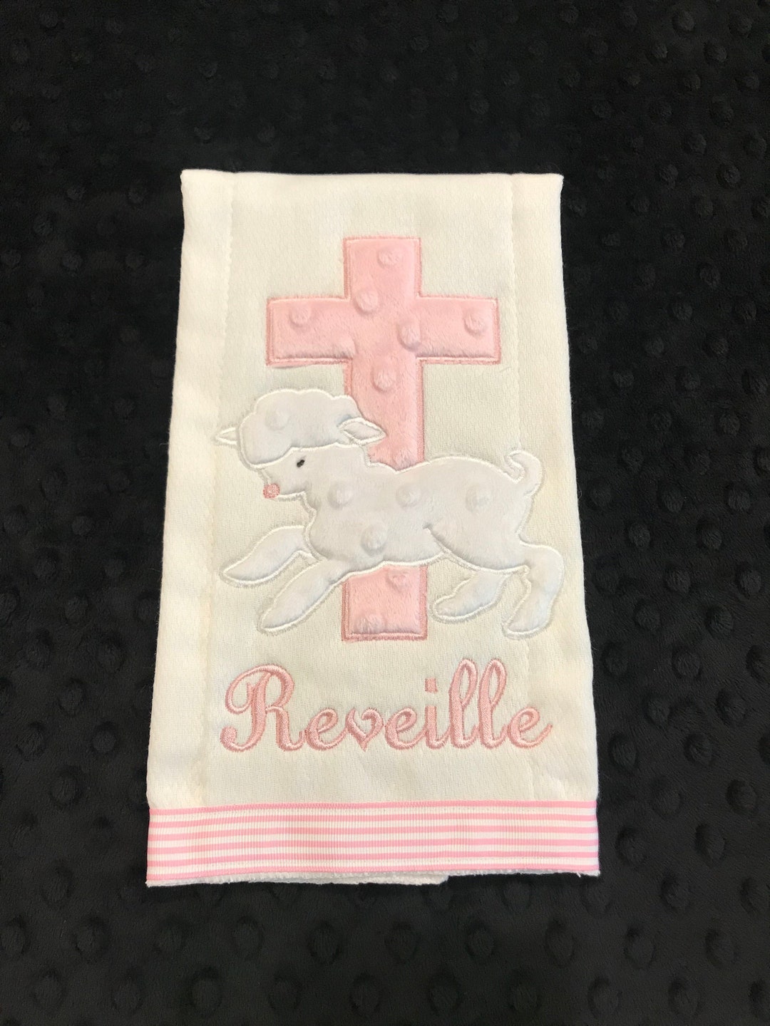 Cross and Lamb Burp Cloth/monogrammed Gift/newborn Gift/lamb Burp Cloth ...