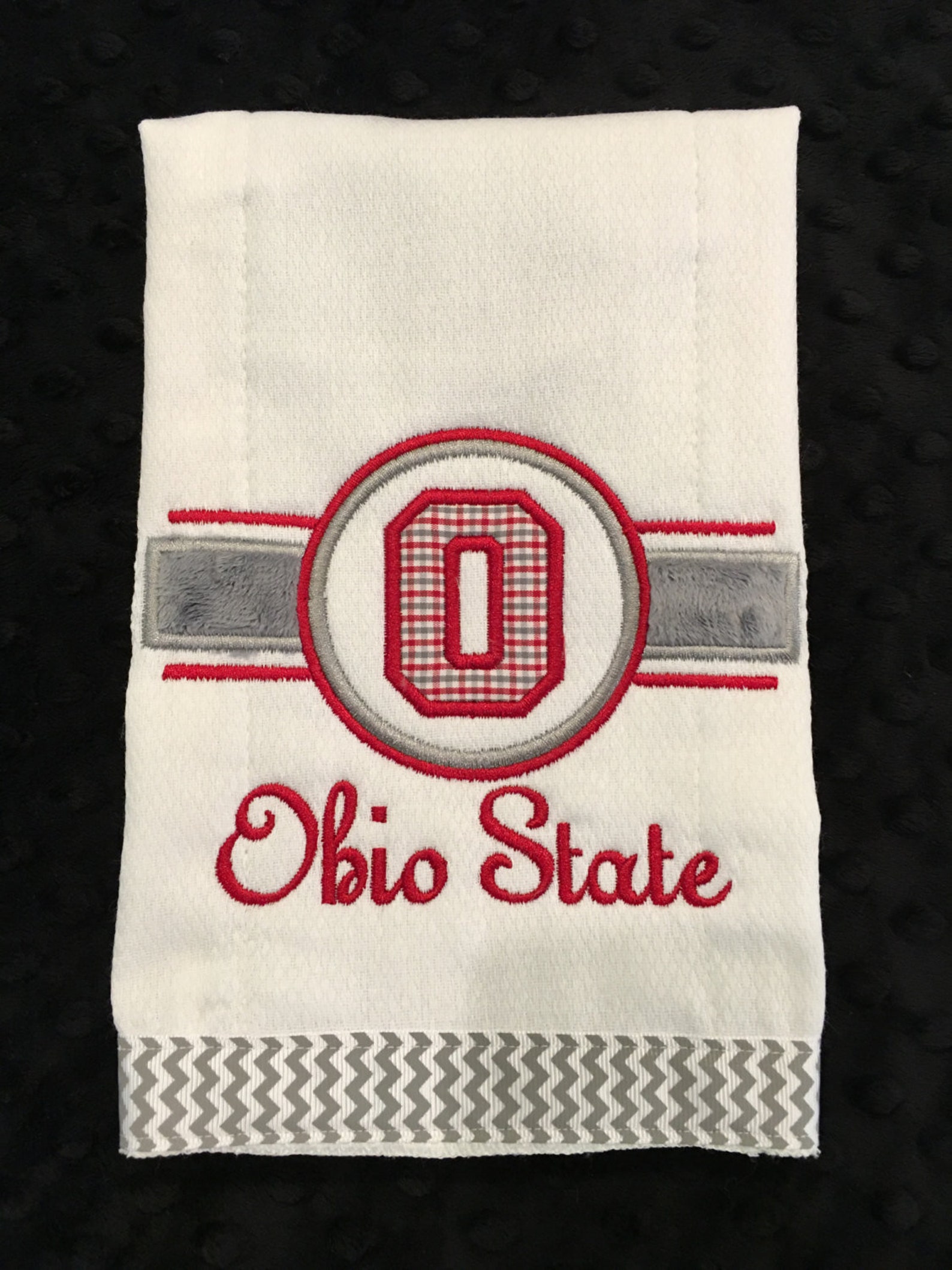 Ohio State Burp Cloth/ohio State Plaid Burp Cloth/ohio - Etsy