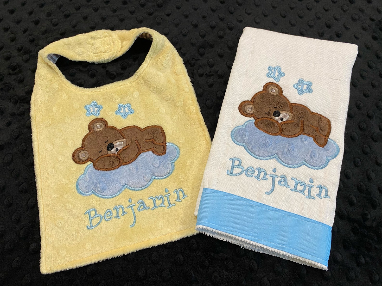 Bear BIB Set/bear Burp and Bib/bear Bib/bear Burp Cloth/ Farm - Etsy