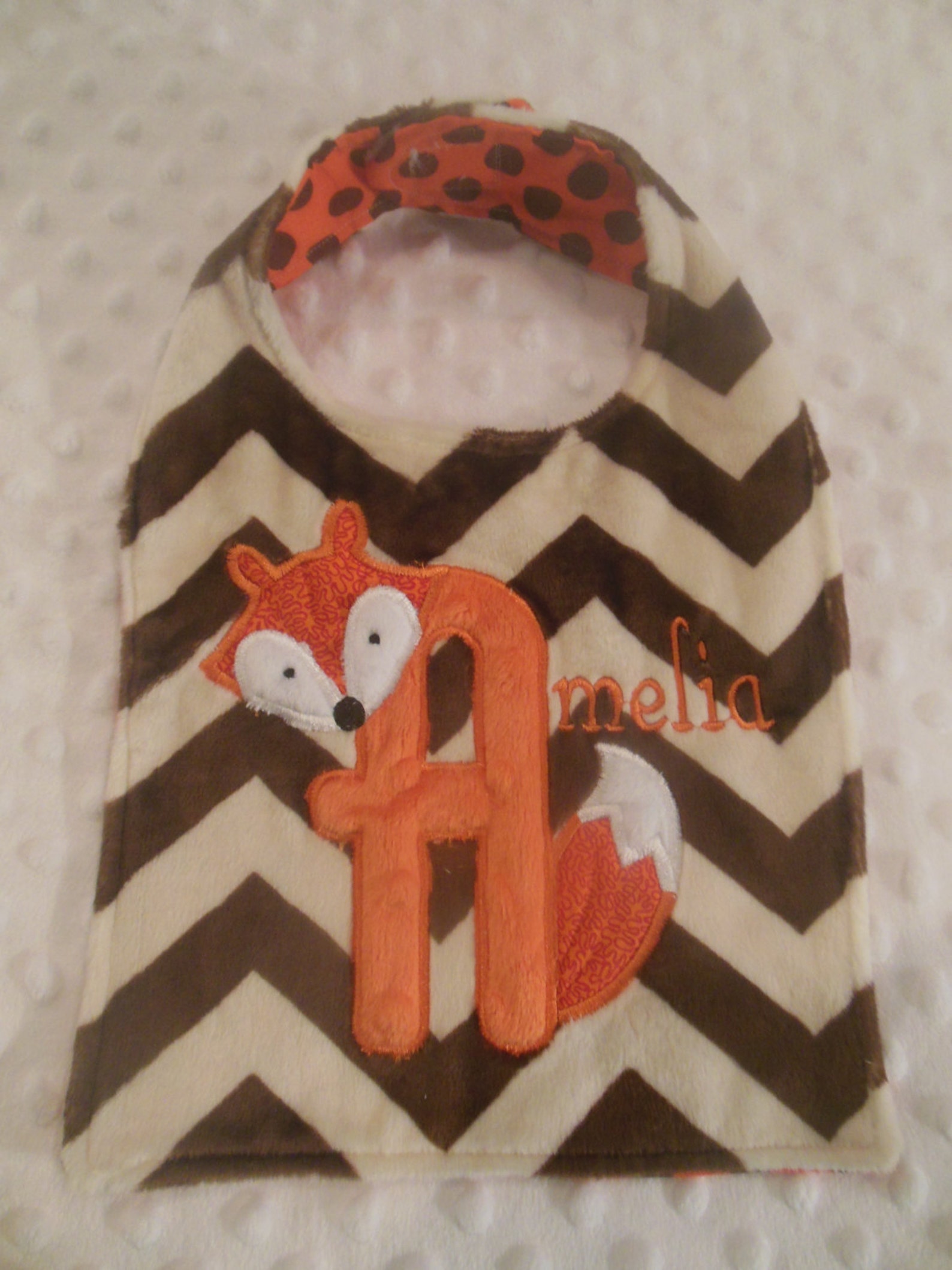 WOODLAND FOX Bib/chevron Fox Burp and Bib Set/fox Bib/fox Burp Cloth ...