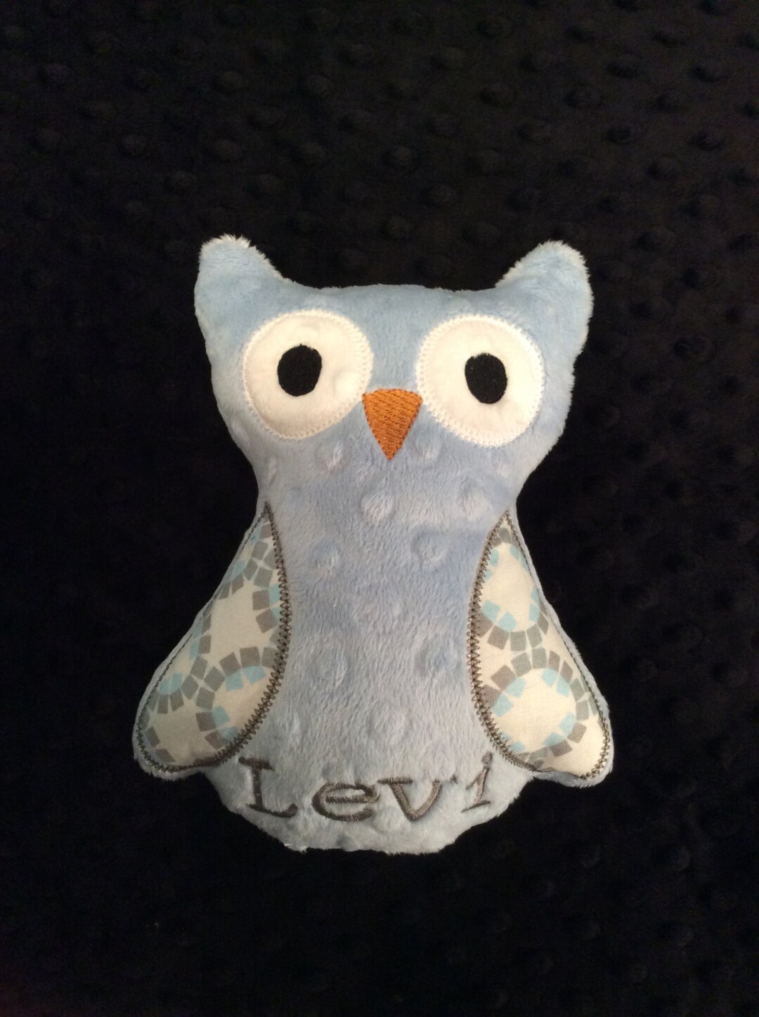 OWL/BABY Toy/baby Blue Circles /owl/stuffed Owl/stuffed Toy ...