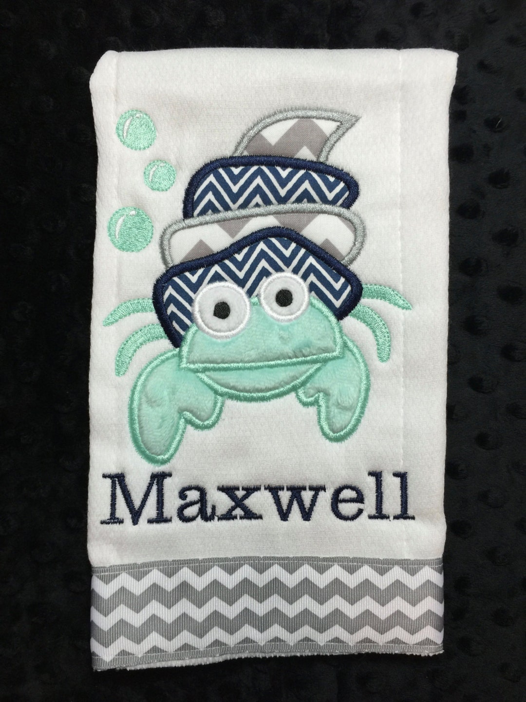 HERMIT CRAB BURP Cloth/crab Burp Cloth/beach Burp Cloth/sea Life/sea ...