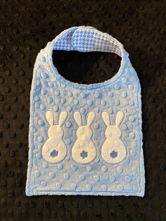 BUNNY Bib/blue Bunny Bib/bunny/bunny Bib/easter Bib/newborn - Etsy