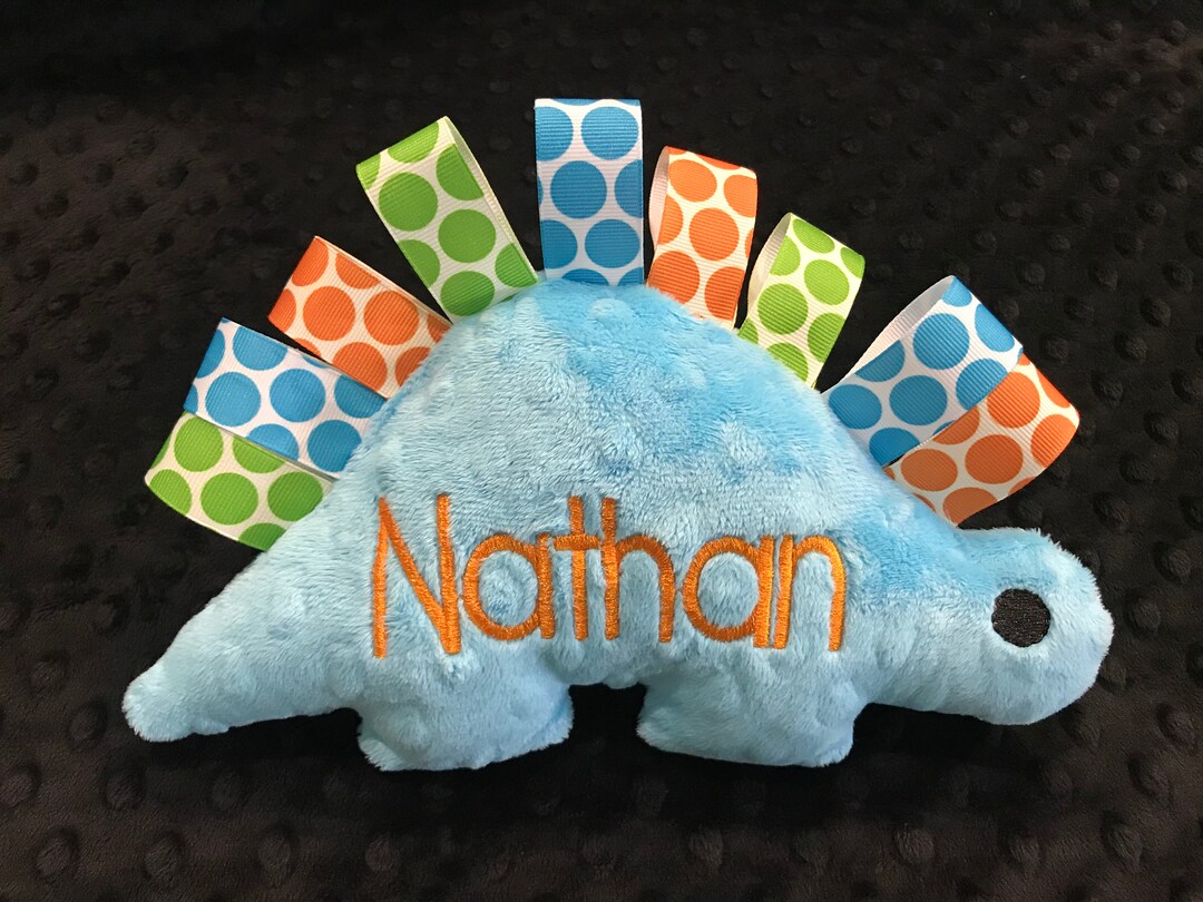 Dinosaur/turquoise and Orange Dinosaur Loopy Toy/minky Toy/dino/stuffed ...