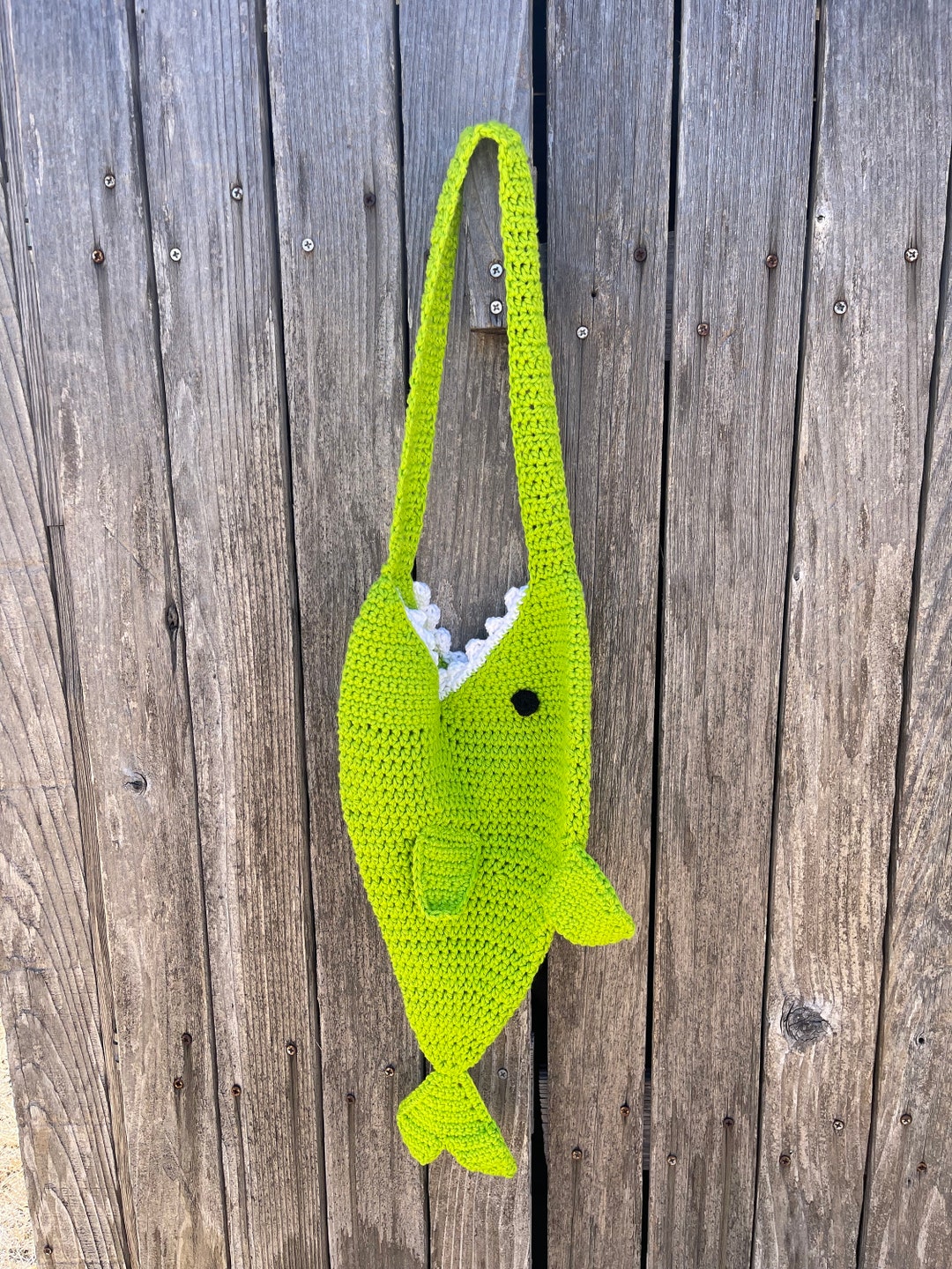 Shark Purse, Tote, Market Bag Neon Green - Etsy