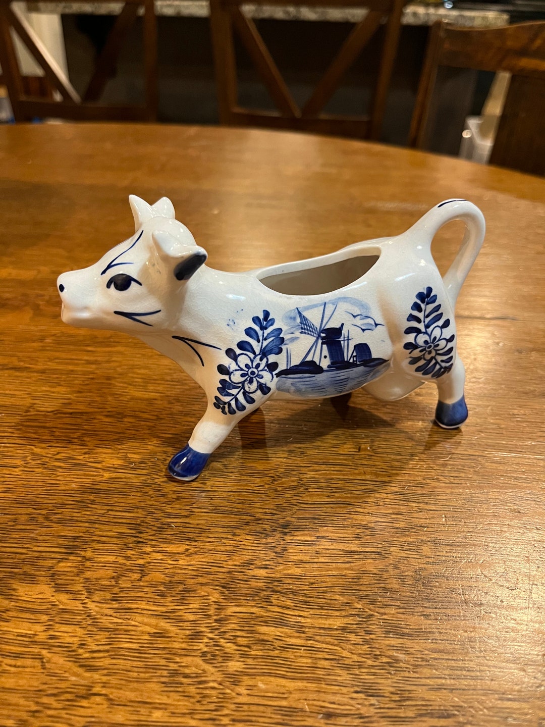 Vintage Delft Blue and White Cow Creamer Hand Painted - Etsy