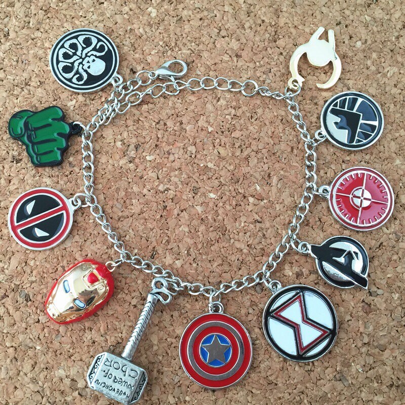 Marvel Avengers superheroes inspired charm bracelet | Etsy