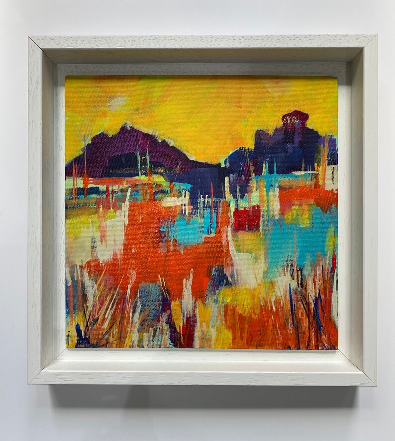 Abstract Landscape Painting 20x20cm Small Original Art - Etsy UK