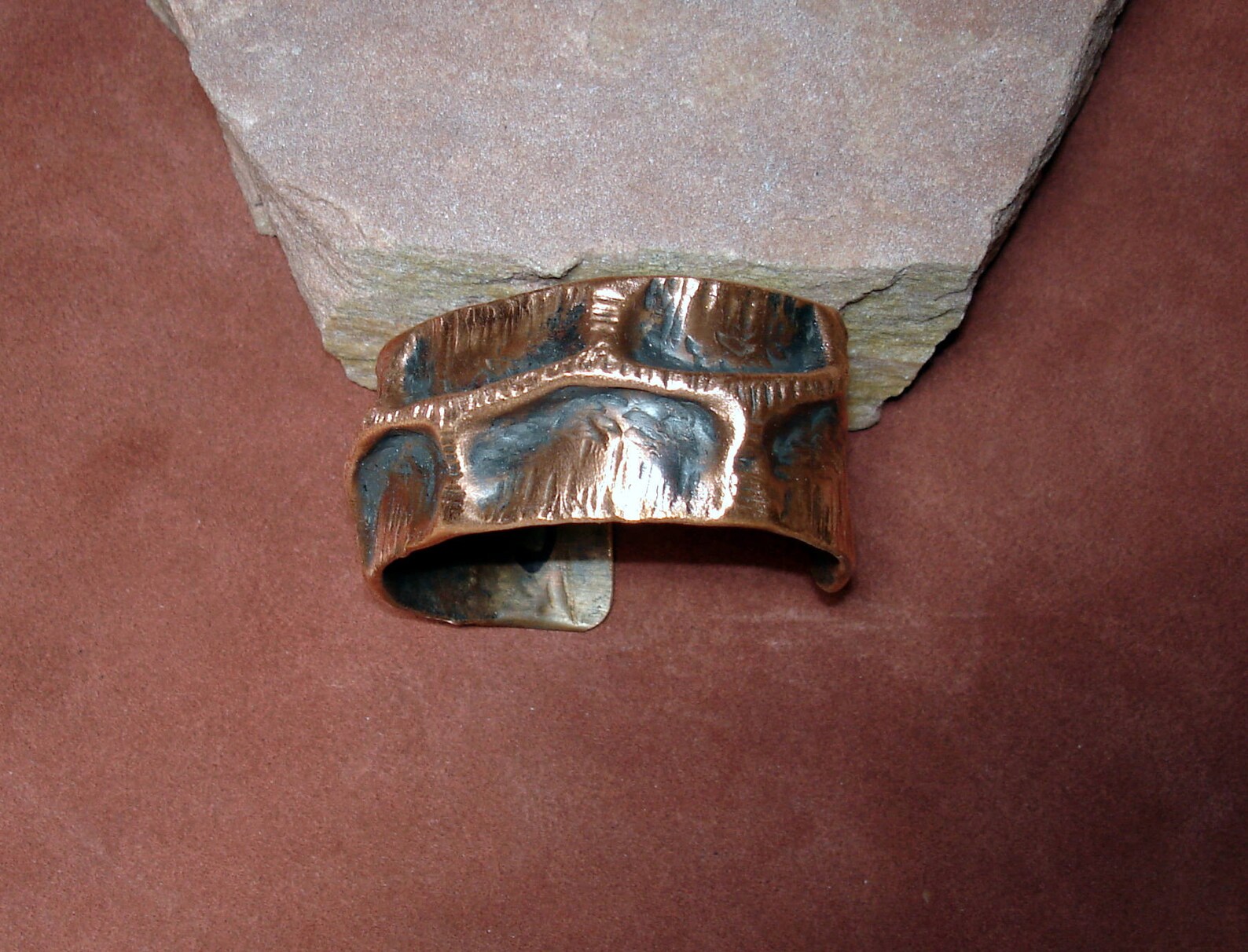 Copper Cuff Rustic Bracelet Unisex Cuff Textured Cuff - Etsy