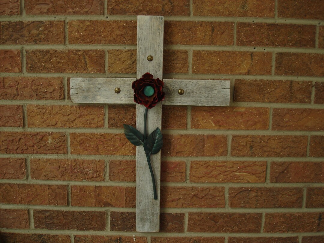 Shabby Chic Cross, Recycled Cross, Rose Cross, Mixed Media Cross ...