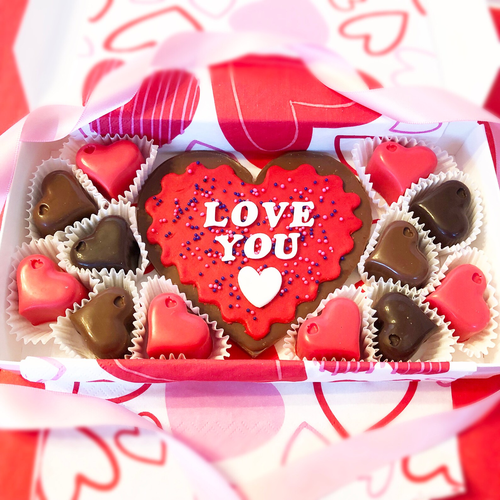 Custom Valentine Heart Chocolate Box Large Chocolate Heart | Etsy
