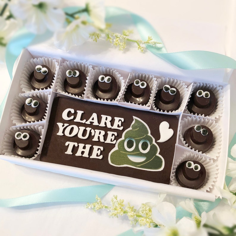 Personalized "you're the Shit" Poop Emoji Chocolates Gift Box - Etsy