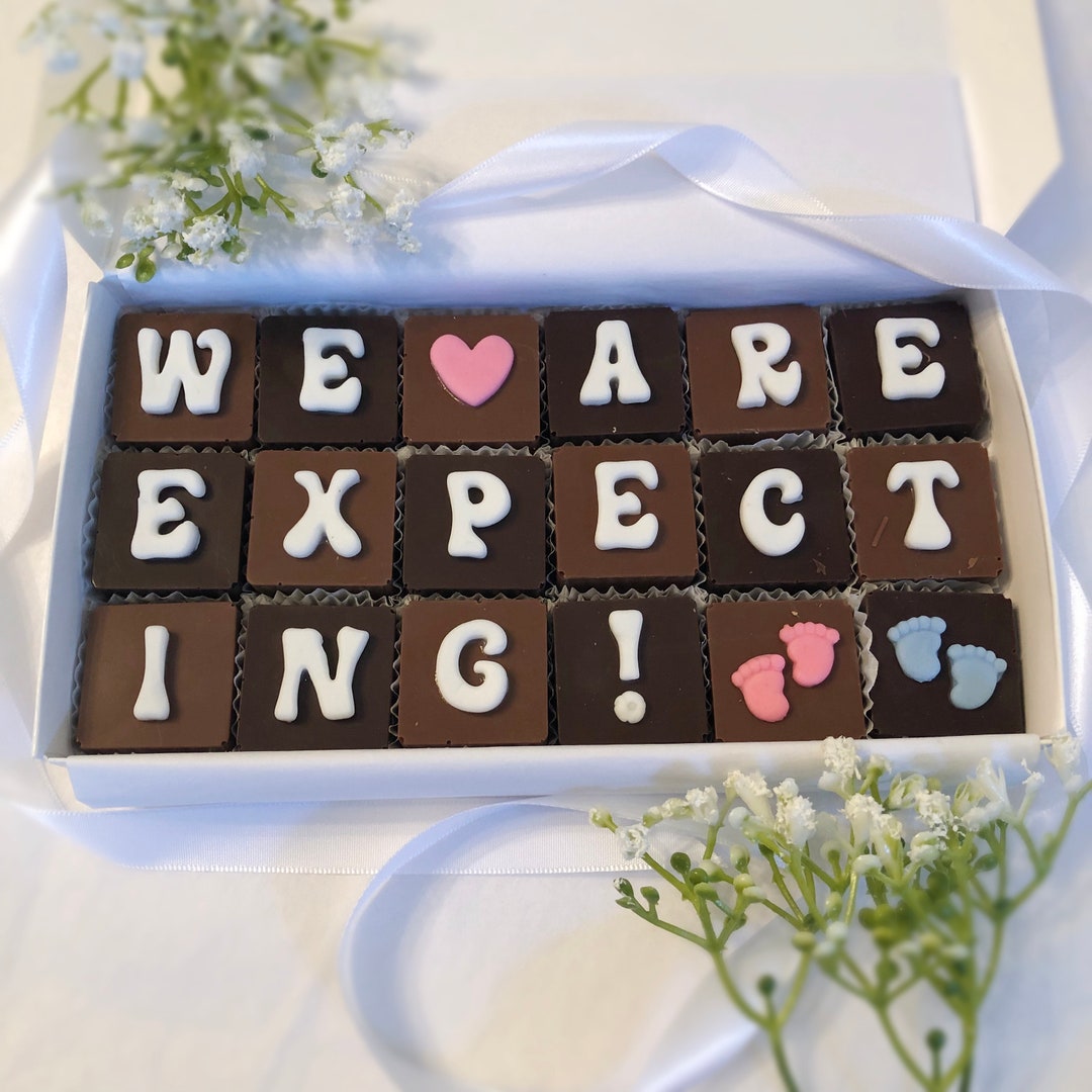 We Are Expecting Baby Announcement Chocolates, Solid Milk, Dark or ...