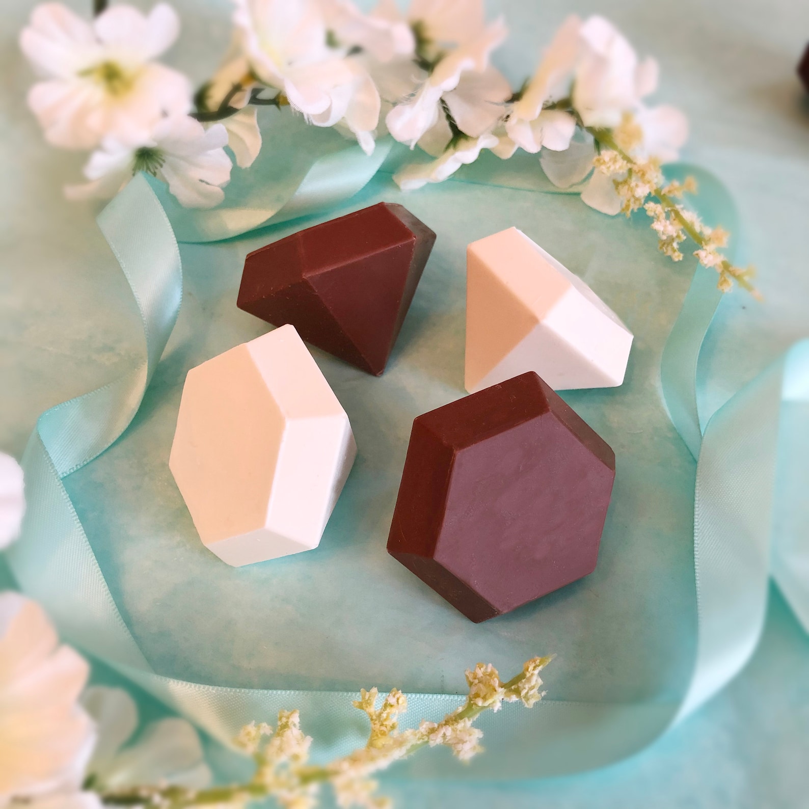 4 Diamond Shaped Chocolates Chocolate Diamonds Chocolate - Etsy