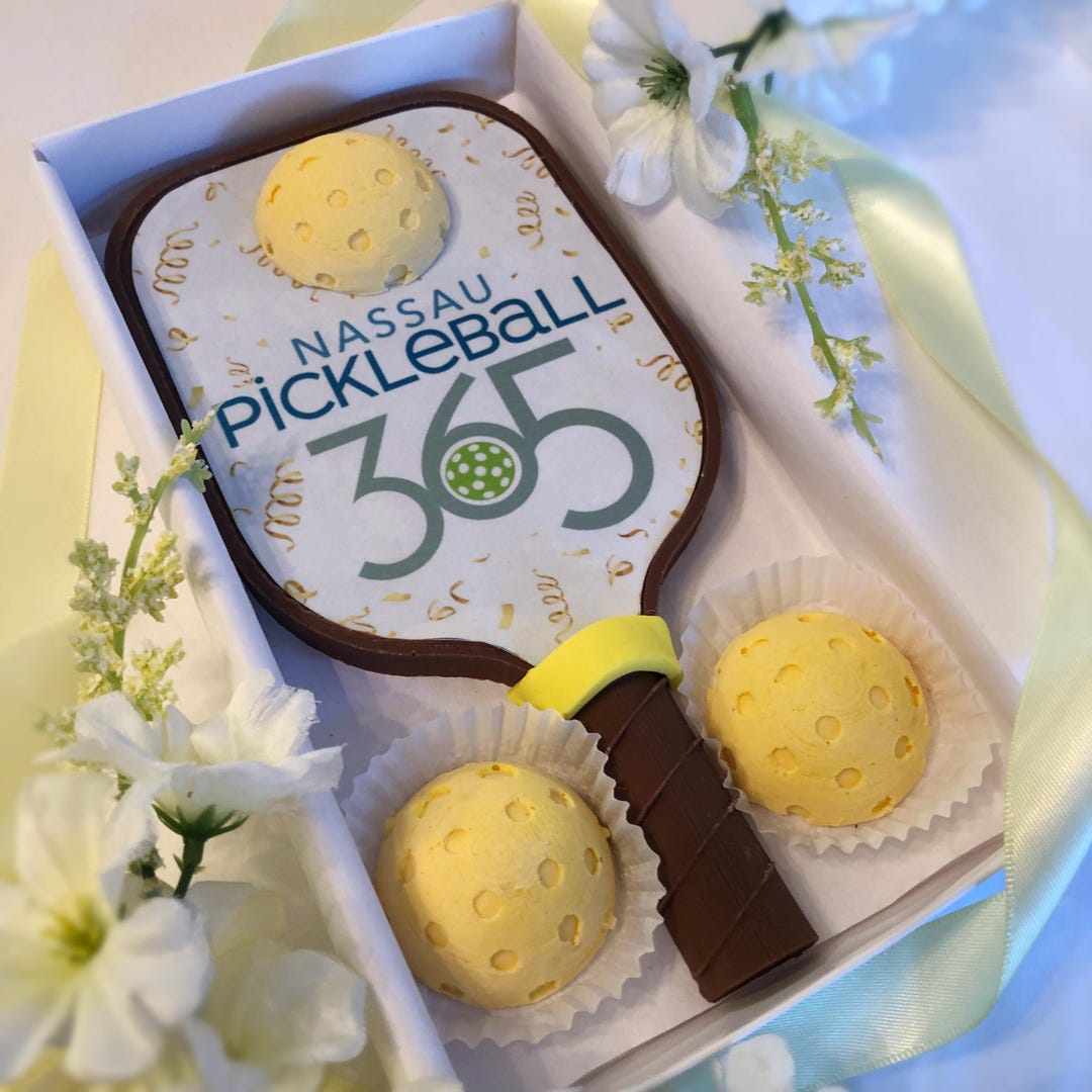 Personalized Chocolate Pickleball Paddle With Balls: Custom Logo - Etsy