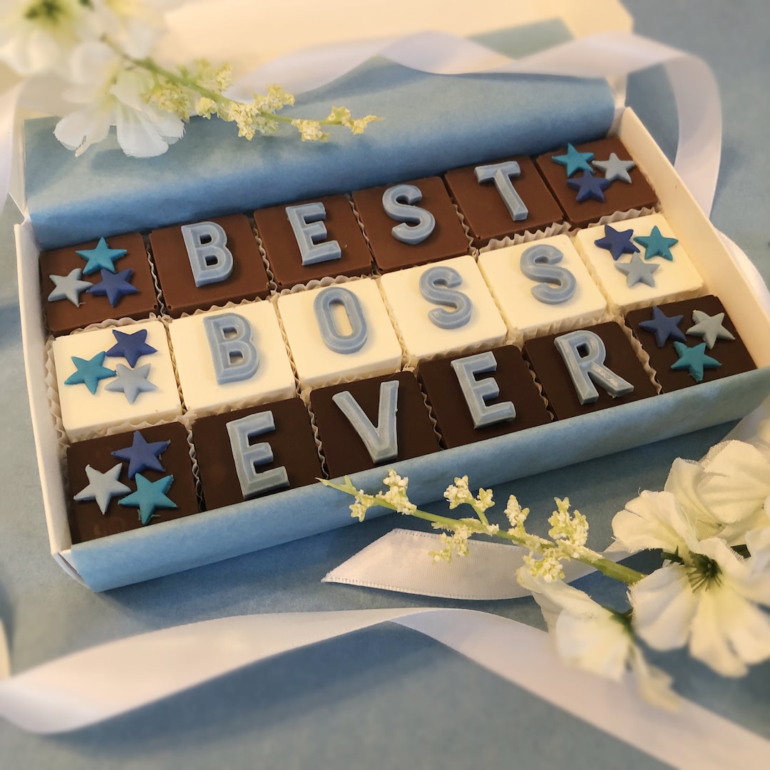 Boss's Day "best Boss Ever" Solid Chocolates With Stars Gift Box - Etsy