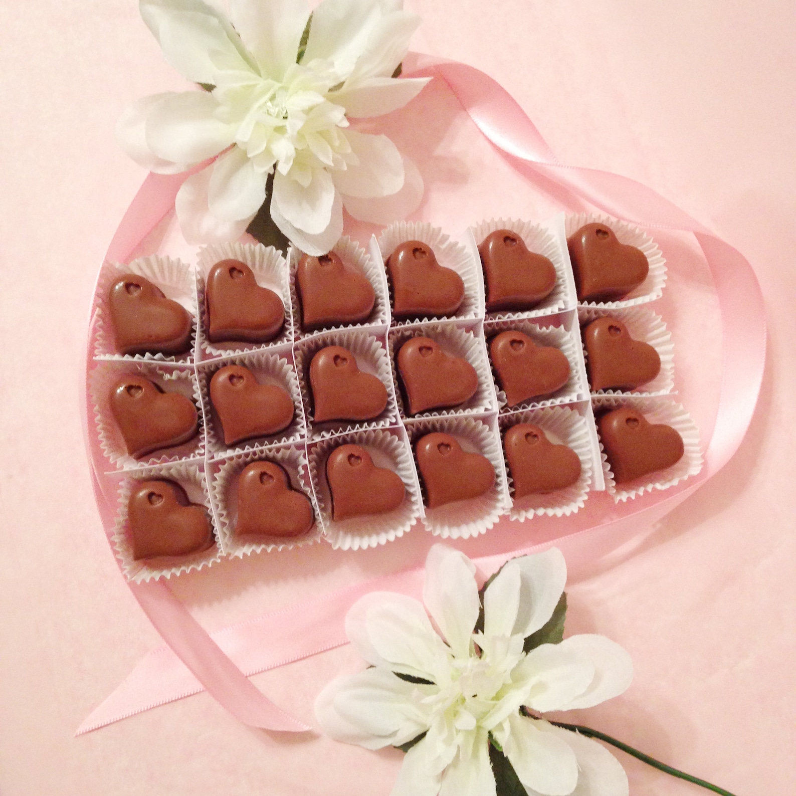 Heart Shaped Chocolates Chocolate Heart Candy Box of 18 | Etsy