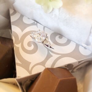 Gemstone Ring & Diamond Shaped Chocolates Chocolate Diamonds and Ring ...