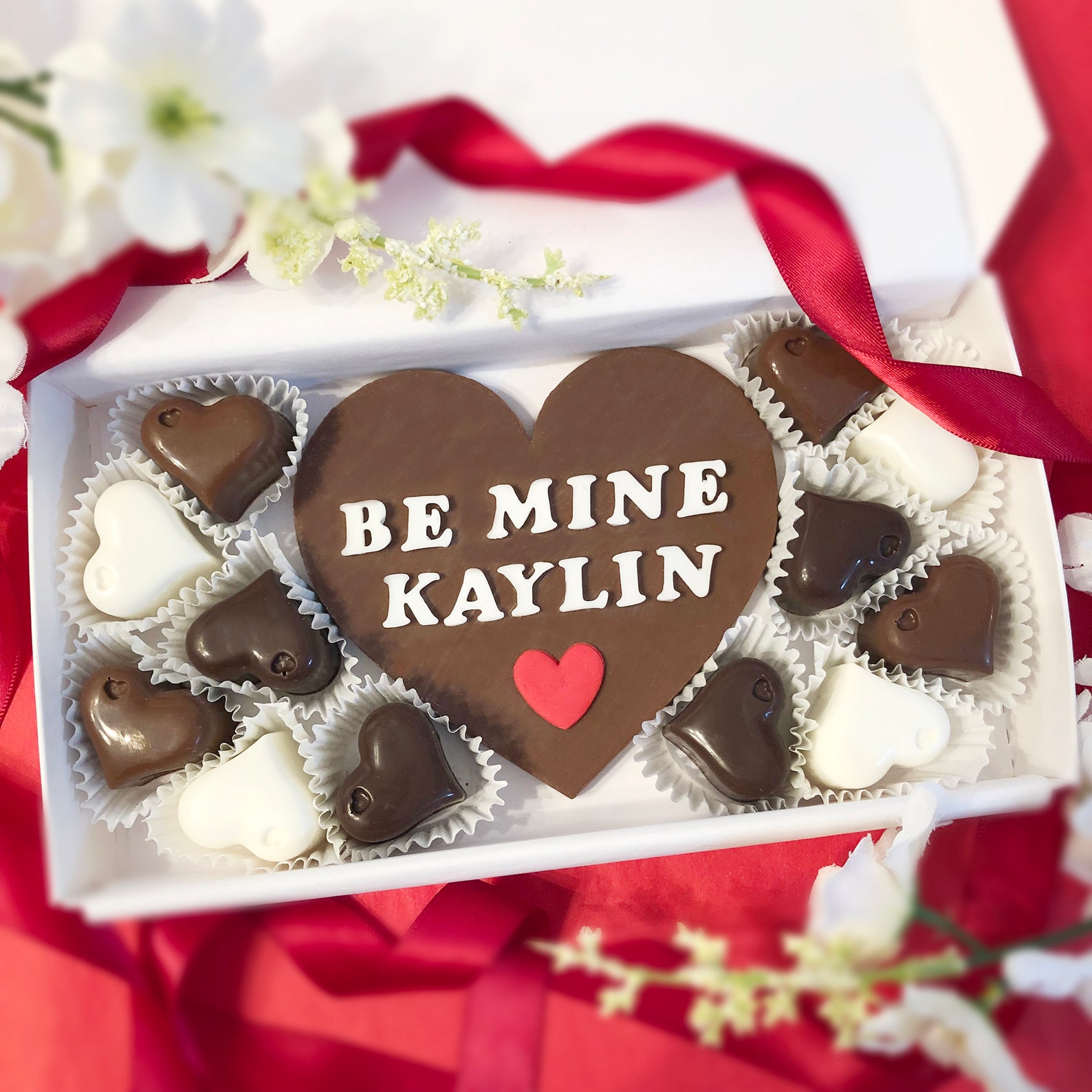 Personalized Valentine Chocolate Heart Chocolate | Etsy