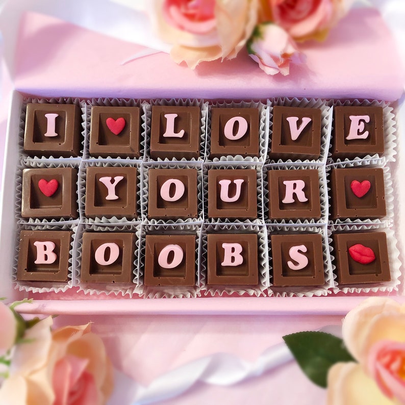 I Love Your Boobs Chocolates I Love Your Tits Valentine Etsy