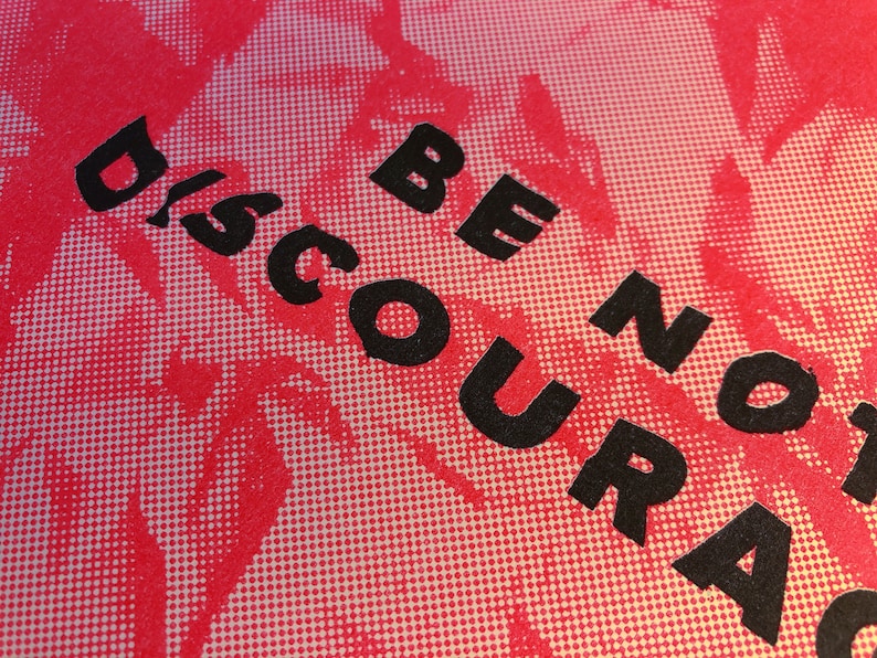 Be Not Discouraged Risograph Illustration Art Print UV Ink | Etsy UK