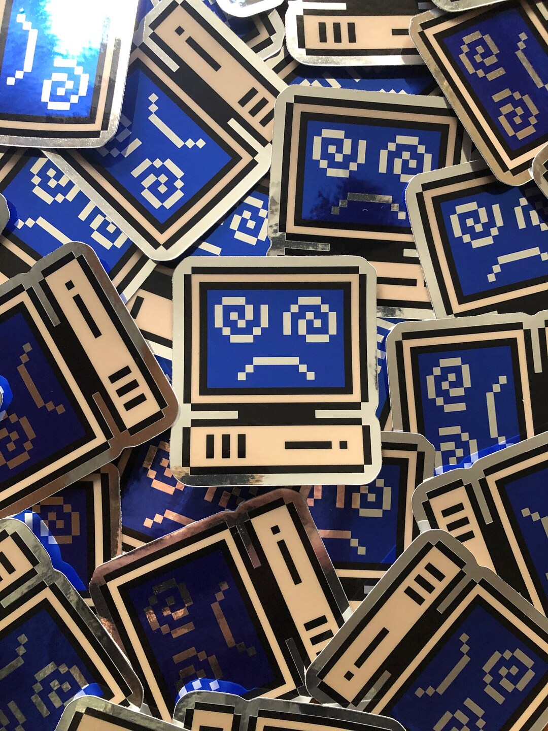 Blue Screen of Death Diecut Sticker, SpiegelGlanzfolie, Vintage PC ...