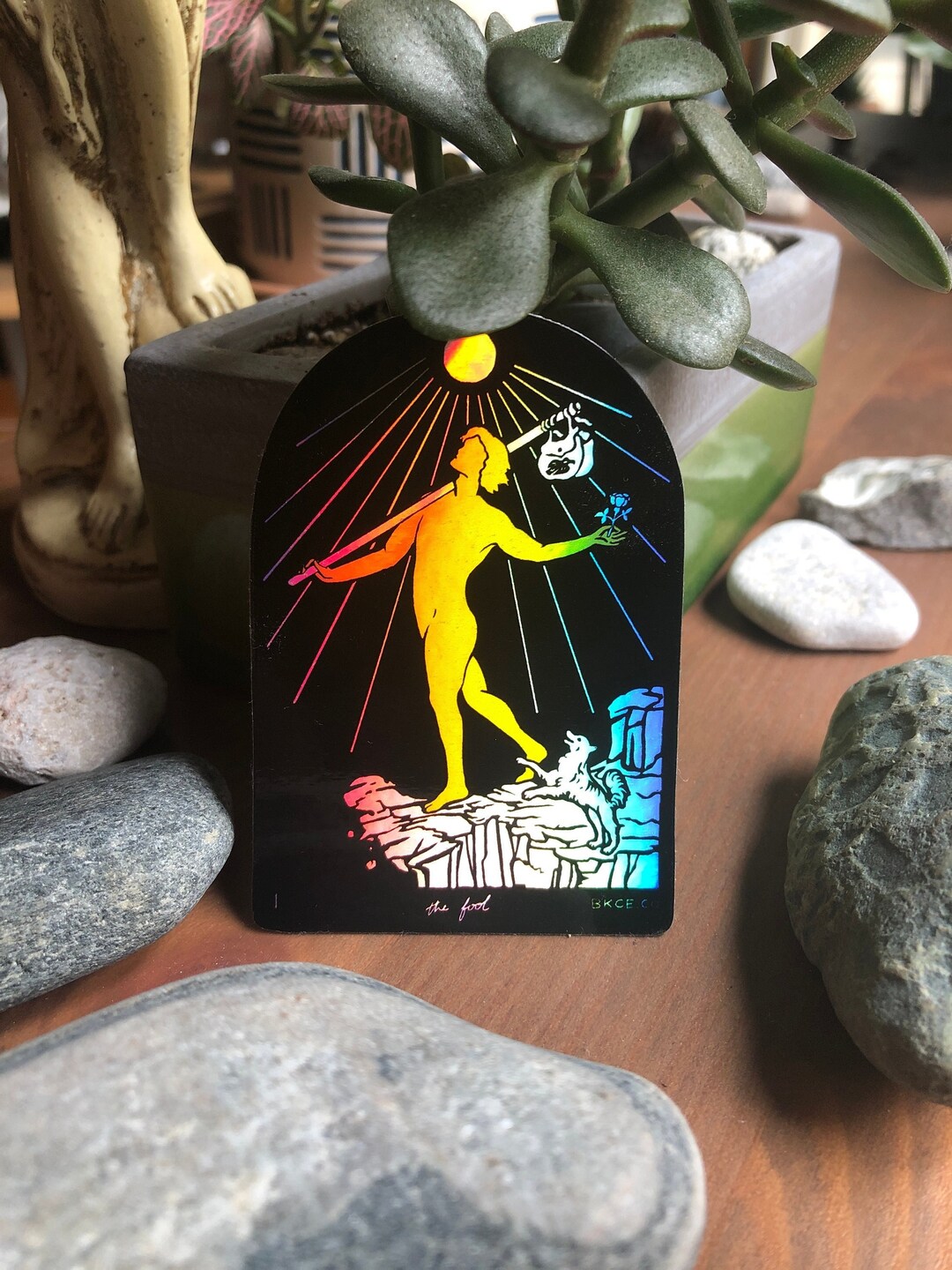 The Fool Tarot Card Holographic Diecut Sticker Major Arcana - Etsy