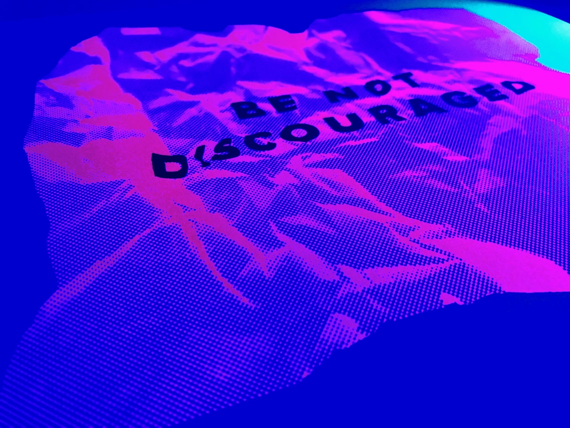 Be Not Discouraged Risograph Illustration Art Print UV Ink - Etsy