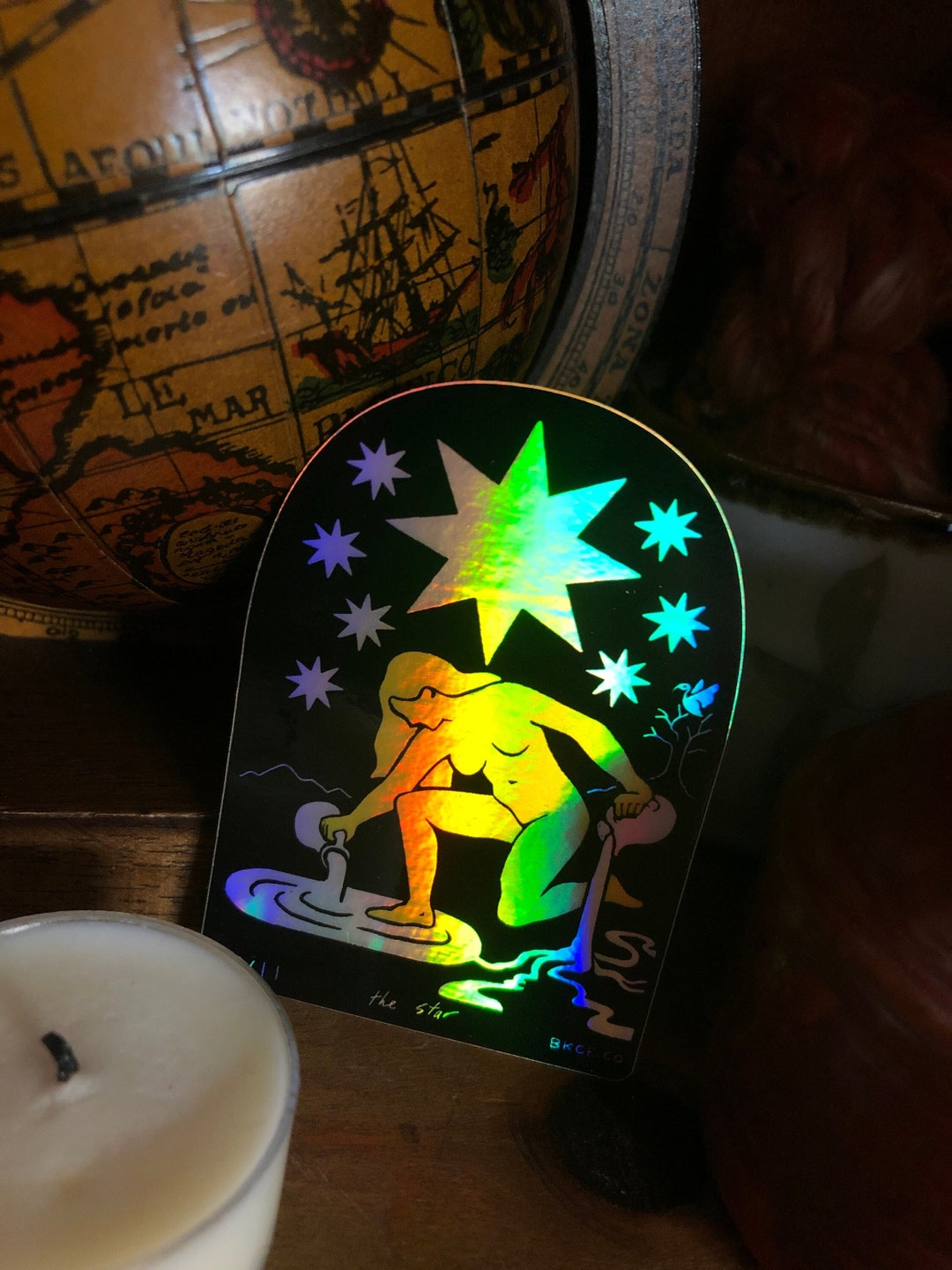 The Star Tarot Card Holographic Diecut Sticker Major Arcana - Etsy